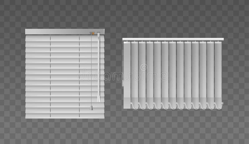 Realistic 3D Vector Window Blinds and Roller Blinds Isolated on a ...