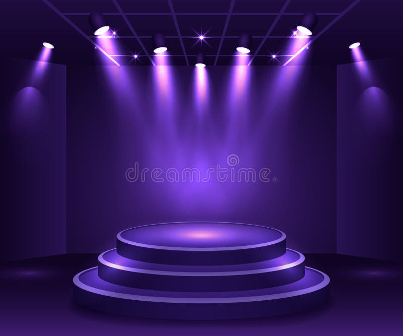 Realistic 3d Violet Lights Composition Stock Illustration ...