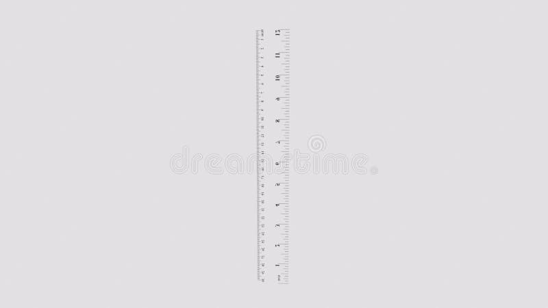 Detailed 3D Rendering of a Transparent Ruler with Measurement Markings ...