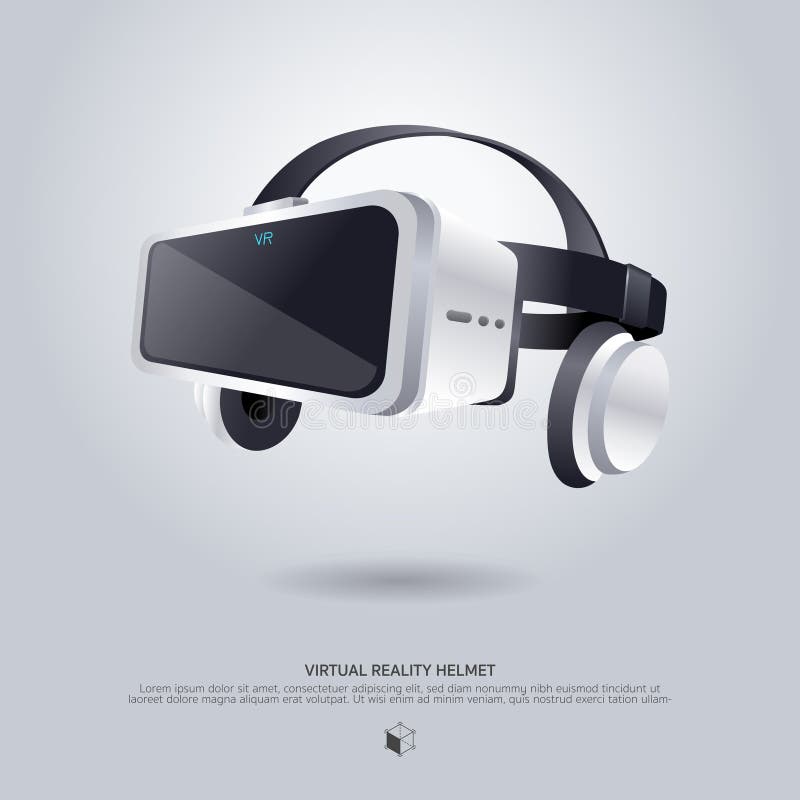 Realistic 3d VR Headset Illustration. Vector Virtual Reality Technology ...