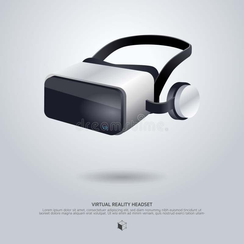 Realistic 3d VR Headset Illustration. Vector Virtual Reality Technology ...
