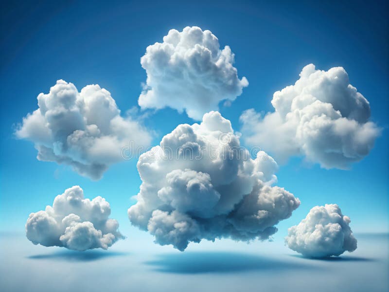 Realistic 3D White Clouds in FreeForm Shapes Versatile Cloud Images for Design Presentations ...