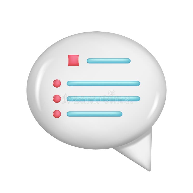 Realistic 3d White Speech Bubble, Message Button, Chat Box with Talk ...