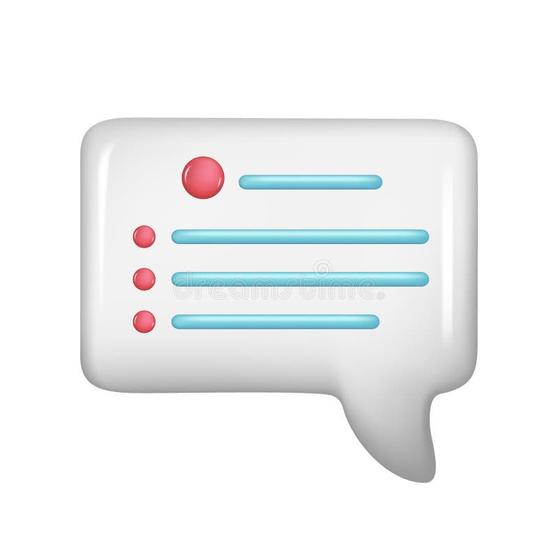 Realistic 3d White Speech Bubble, Message Button, Chat Box with Talk ...