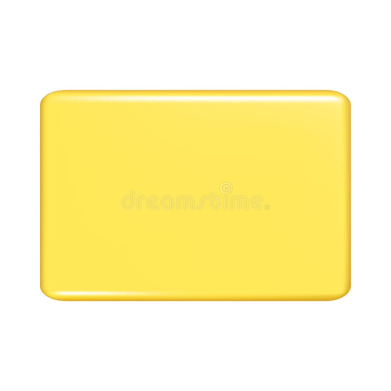 Realistic 3d Yellow Rectangular Frame, Button Icon. Decorative 3d ...