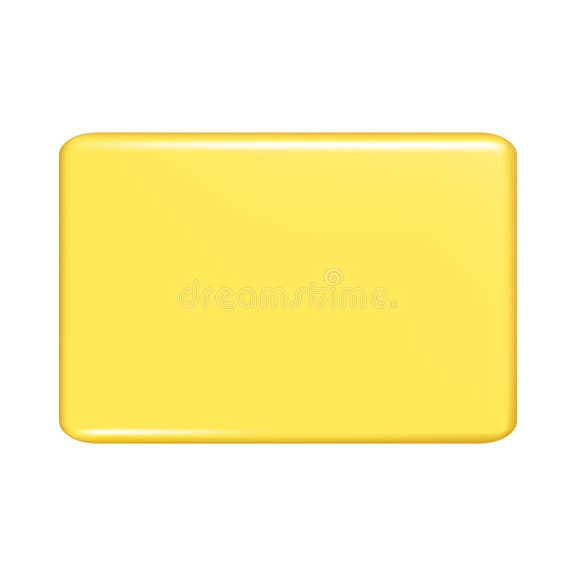 Realistic 3d Yellow Rectangular Frame, Button Icon. Decorative 3d ...