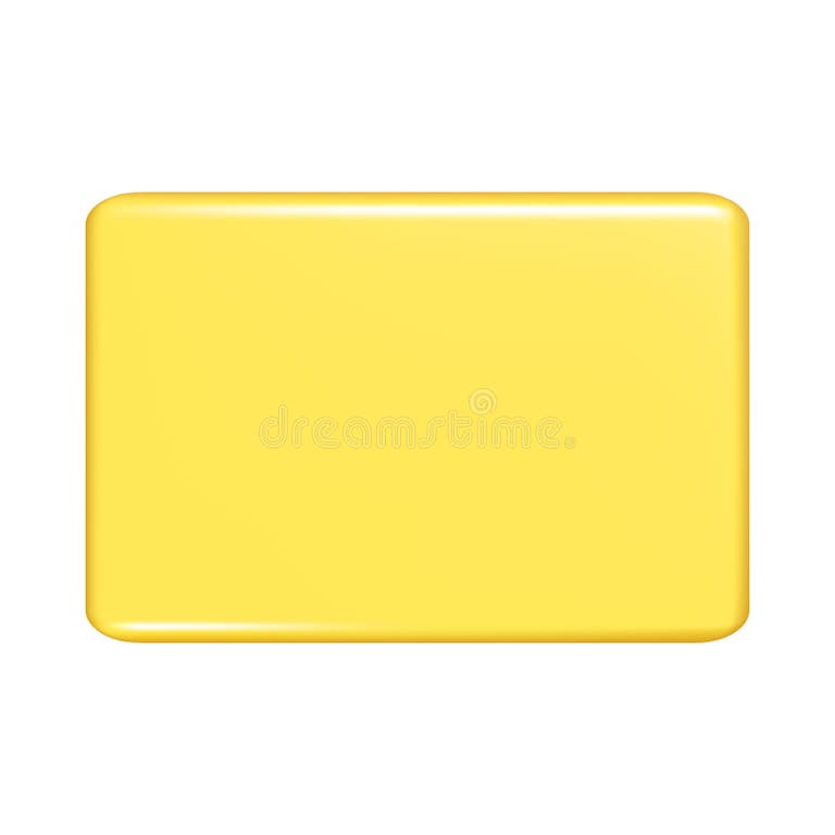 Realistic 3d Yellow Rectangular Frame, Button Icon. Decorative 3d ...