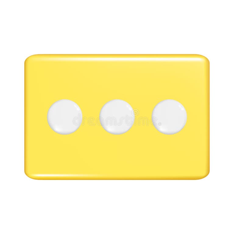 Realistic 3d Yellow Rectangular Frame with White Dots, Button Icon ...