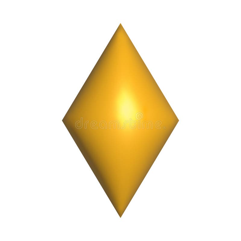 Realistic 3D Yellow Rhomb. Inflated 3D Element with the Plasticine ...
