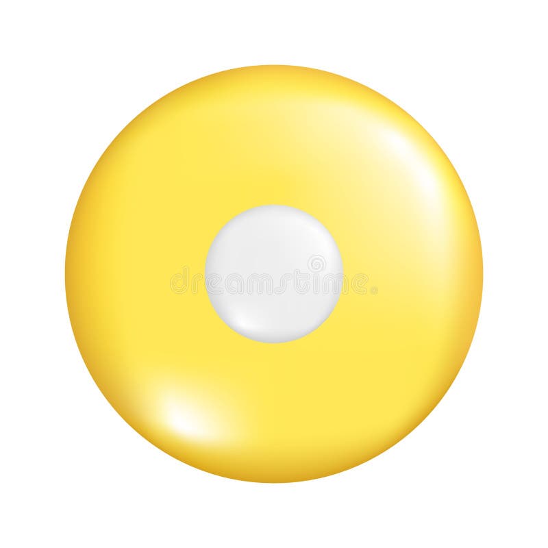 Realistic 3d Yellow Round Sphere Shape with Dot or Point Sign ...