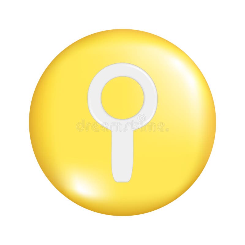 Realistic 3d Yellow Round Sphere Shape with Search Icon, Loupe Search ...
