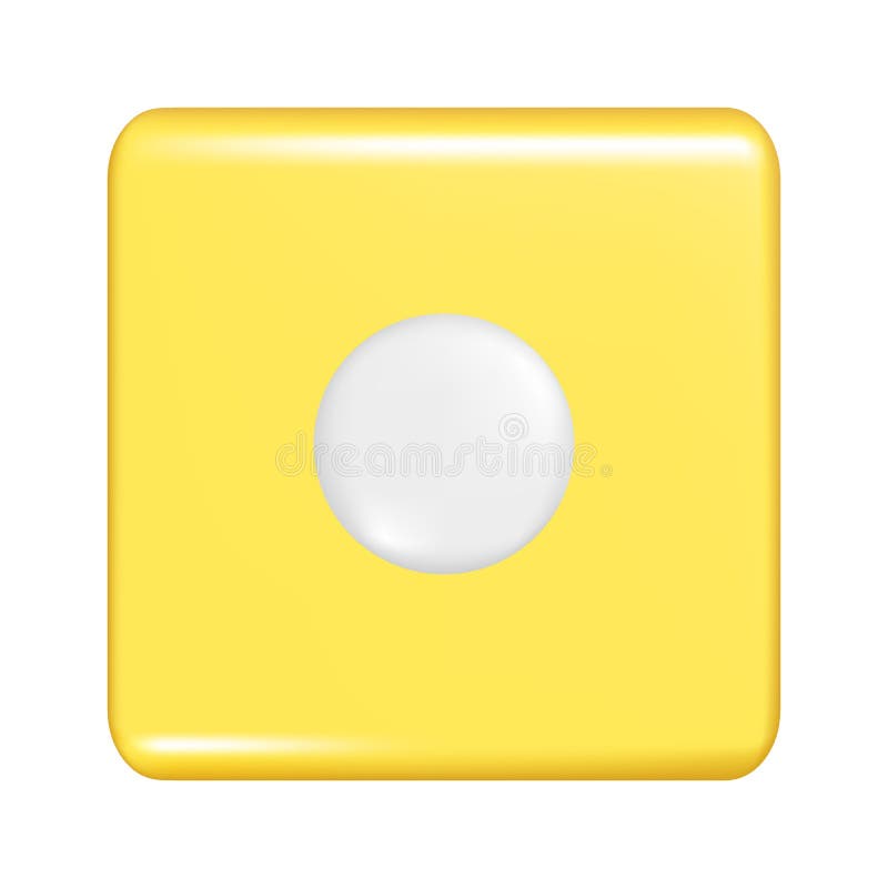Realistic 3d Yellow Square Shape with Dot or Point Sign. Decorative ...