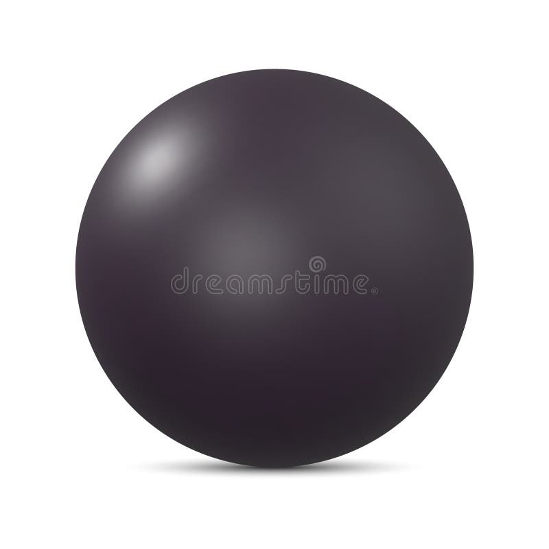 Realistic Dark Glossy 3D Sphere Isolated Stock Vector - Illustration of ...