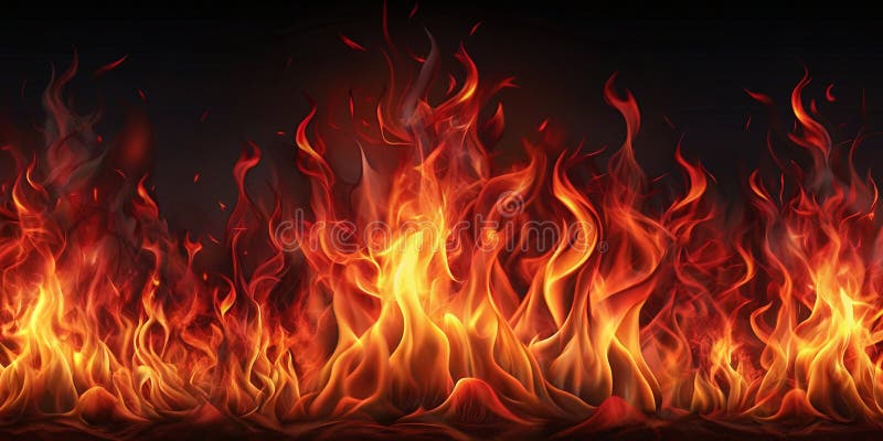 Realistic Dark Red Fire Flames Copy Space Background Generative AI ...