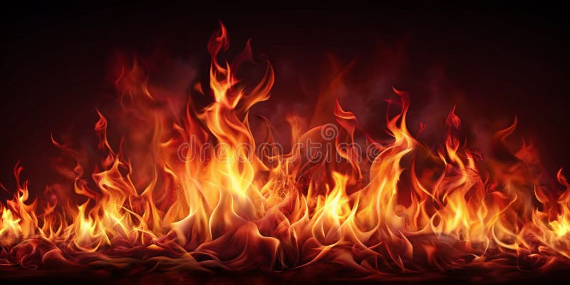 Realistic Dark Red Fire Flames Copy Space Background Generative AI ...
