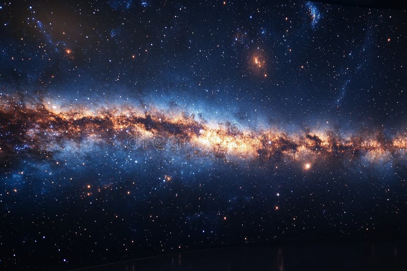 Realistic Dark Stellar Background with Milky Way and Nebulae Stock ...