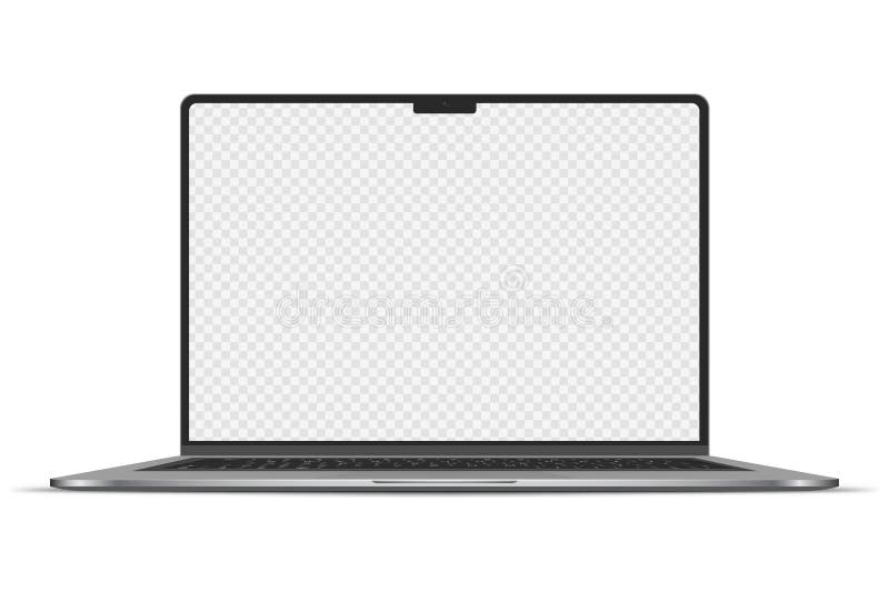 Realistic Darkgrey Notebook with Transparent Screen Isolated. Laptop ...
