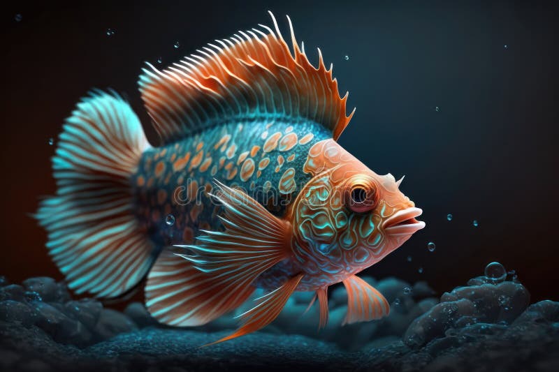 Realistic Decorative Fish in Action. AI Generated Stock Illustration ...