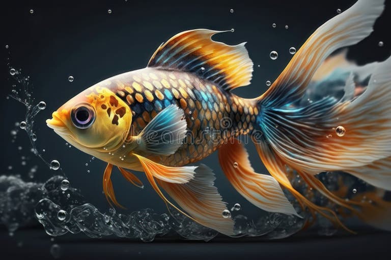 Realistic Decorative Fish in Action. AI Generated Stock Illustration ...