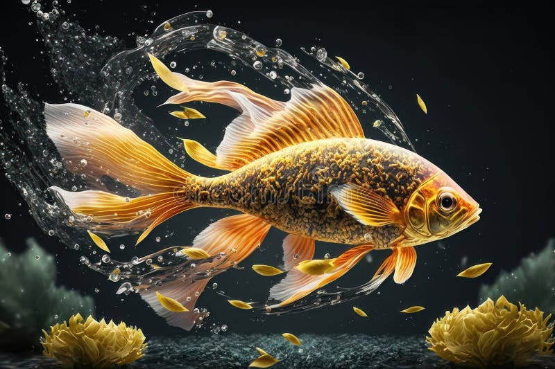 Realistic Decorative Fish in Action. AI Generated Stock Illustration ...