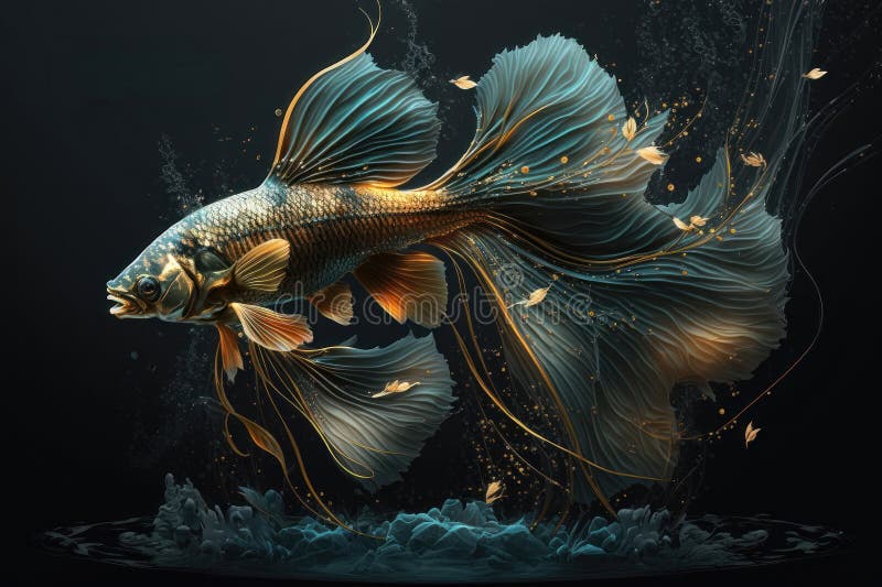 Realistic Decorative Fish in Action. AI Generated Stock Illustration ...