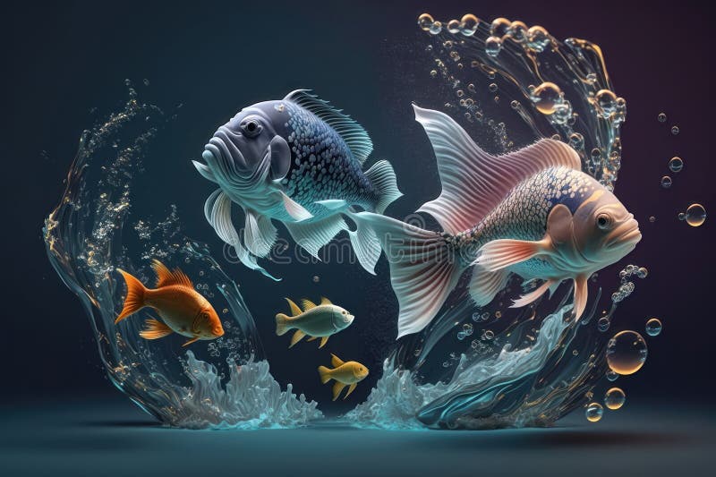 Realistic Decorative Fish in Action. AI Generated Stock Illustration ...