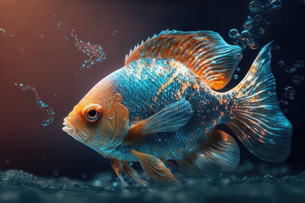 Realistic Decorative Fish in Action. AI Generated Stock Illustration ...