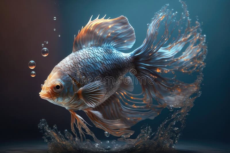 Realistic Decorative Fish in Action. AI Generated Stock Illustration ...