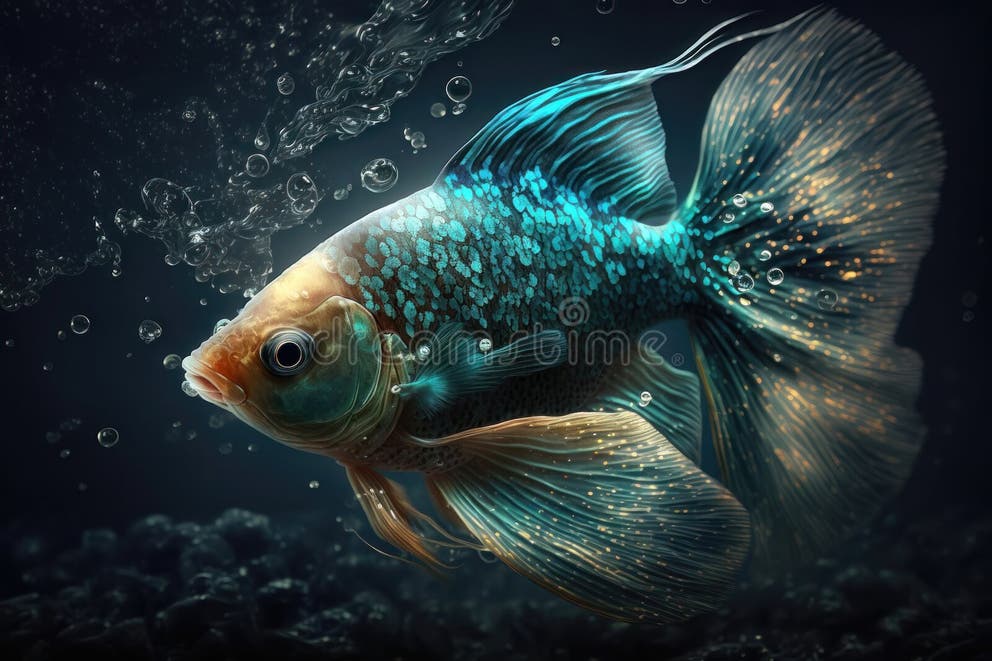 Realistic Decorative Fish in Action. AI Generated Stock Illustration ...