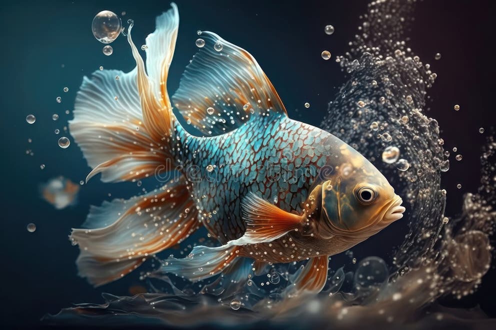 Realistic Decorative Fish in Action. AI Generated Stock Illustration ...
