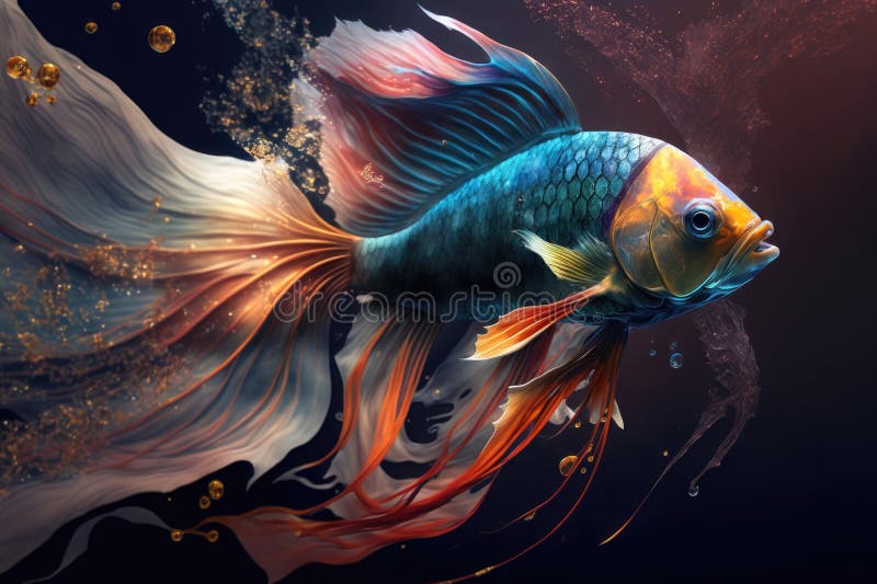 Realistic Decorative Fish in Action. AI Generated Stock Illustration ...