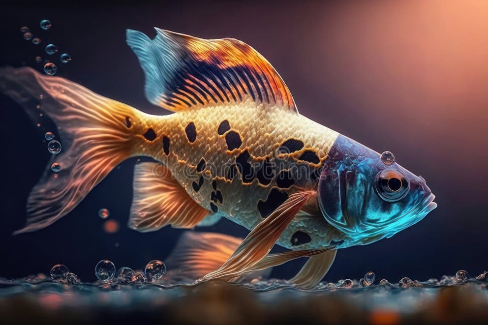 Realistic Decorative Fish in Action. AI Generated Stock Illustration ...