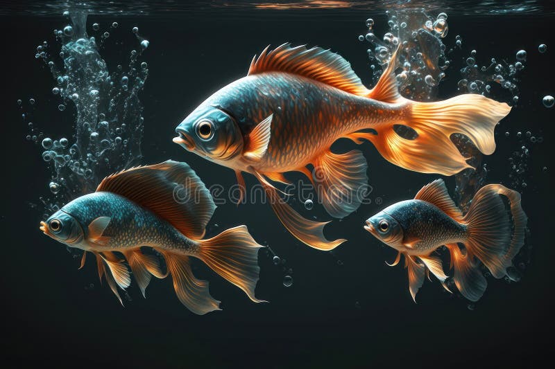 Realistic Decorative Fish in Action. AI Generated Stock Illustration ...