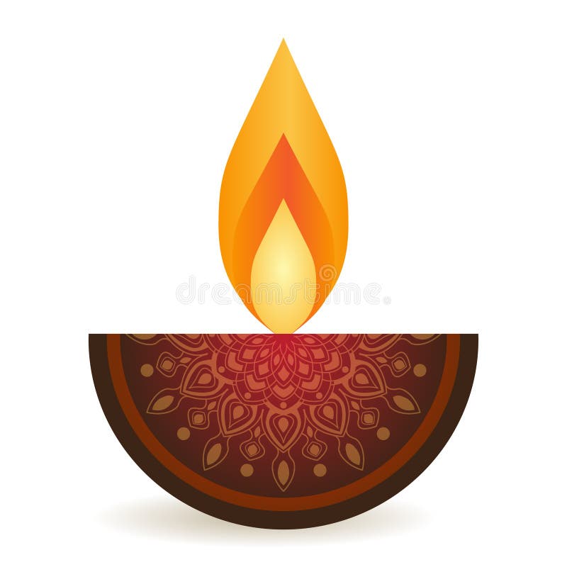 Realistic Decorative Oil Lamp, Diya Vector Illustration Stock Vector ...