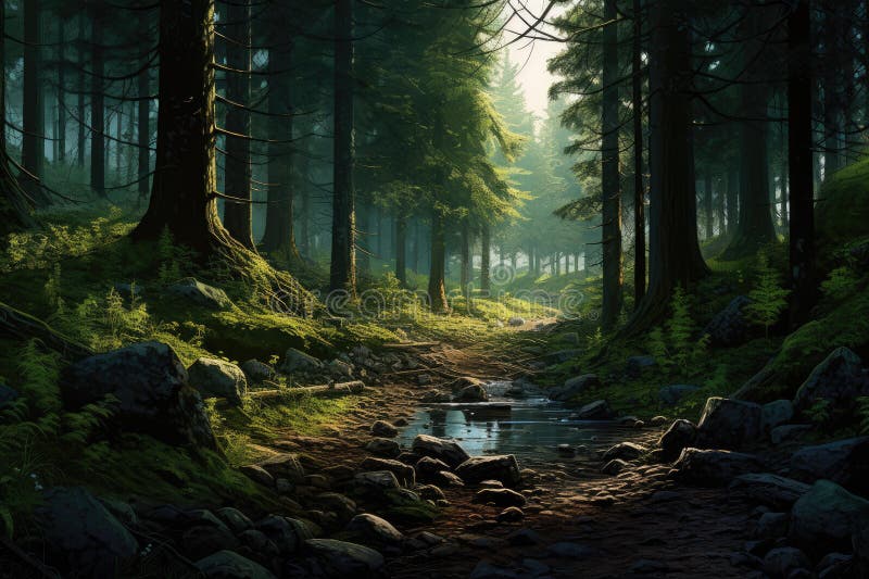 Realistic Deep Forest ,Deep Forest Fantasy Backdrop Concept Art ...