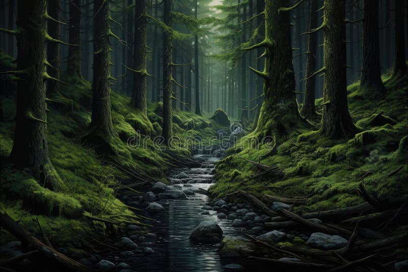 Realistic Deep Forest ,Deep Forest Fantasy Backdrop Concept Art ...