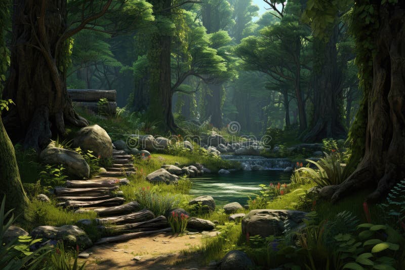 Realistic Deep Forest ,Deep Forest Fantasy Backdrop Concept Art ...