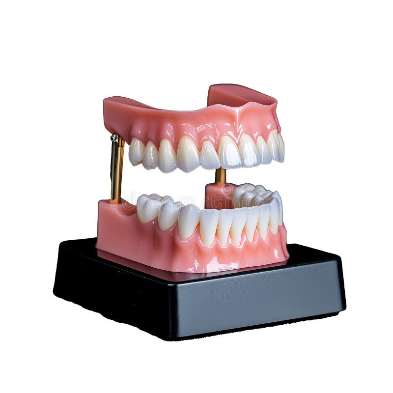 Realistic Dental Model Showcasing Upper and Lower Teeth on Transparent ...