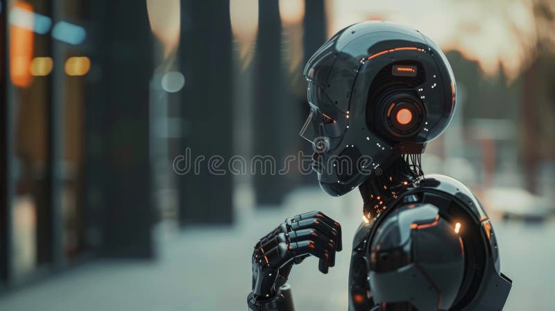 Realistic Depiction of an Artificial Intelligence Robot Immersed in ...