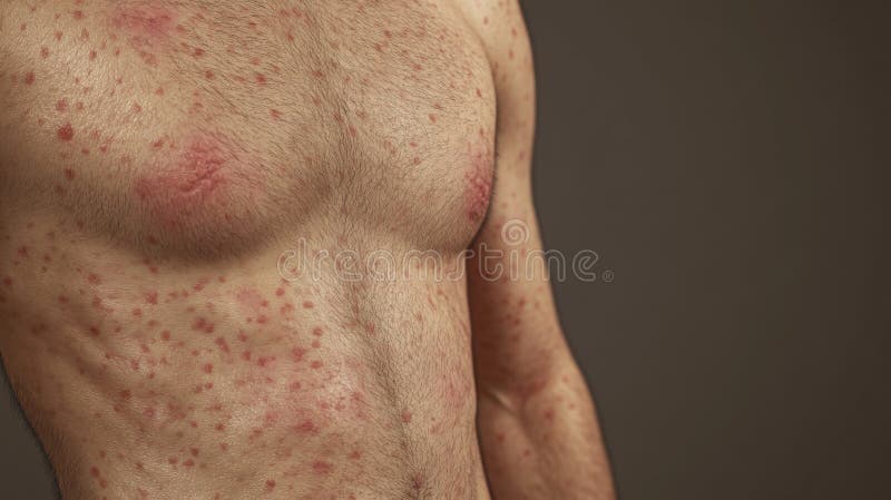Dermatitis on Body with Redness, Rashes, and Texture Changes Stock ...