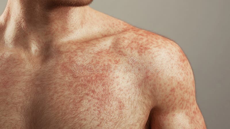 Dermatitis on Body with Redness, Rashes, and Texture Changes Stock ...