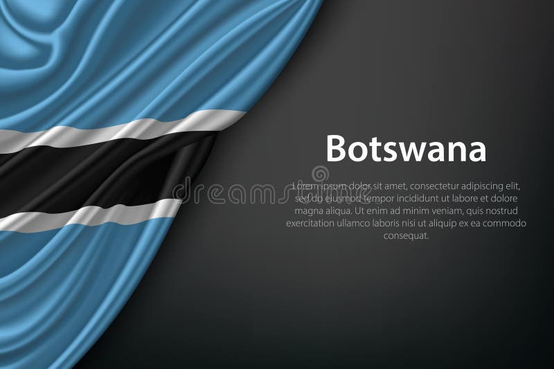 Waving Botswana Flag on Dark Background Stock Illustration ...