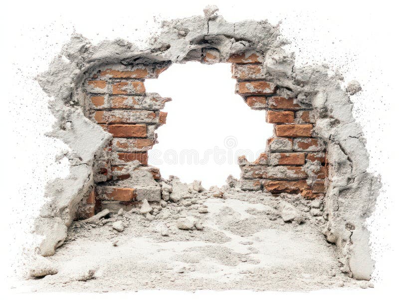 A Realistic Depiction of a Brick Wall Section with a Stock Illustration ...