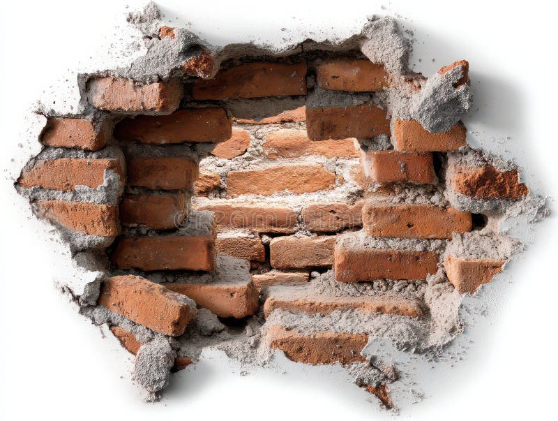 A Realistic Depiction of a Brick Wall Section with a Stock Illustration ...