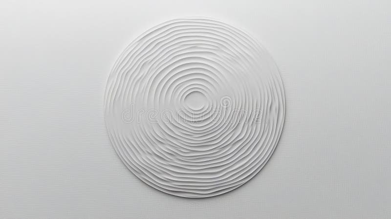 A Realistic Depiction of a Circle of Rippling Water on a Clean White ...