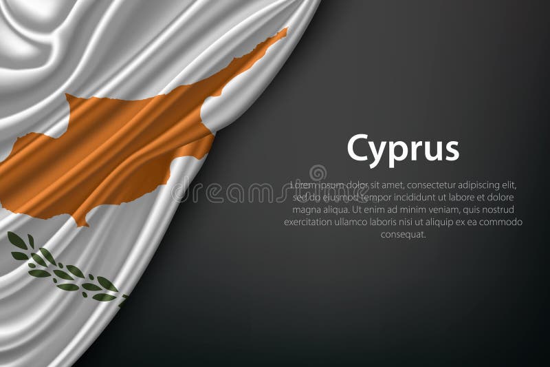 Waving Cyprus Flag on Dark Background Stock Illustration - Illustration ...