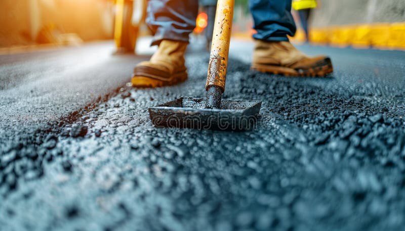 Realistic Depiction of Engineers and Laborers at Work on Road ...