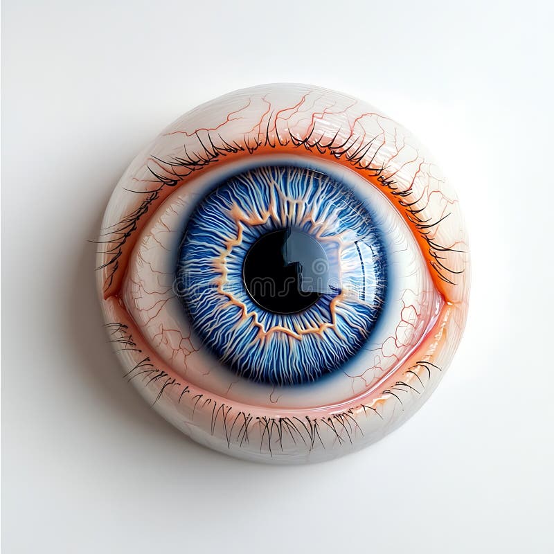 Realistic Depiction of a Human Eye with Detailed Iris and Red Veins ...