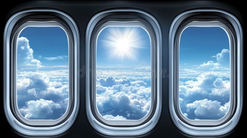 A Realistic Depiction of a Plane Window in Flight, Showing it Open ...