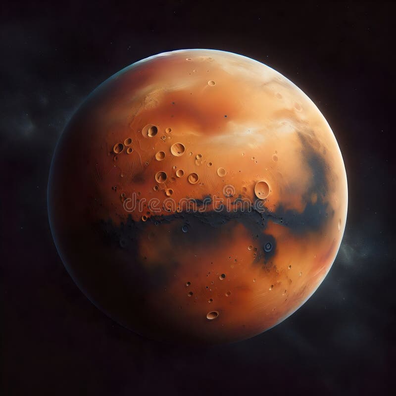 A Realistic Depiction of the Planet Mars, Showcasing Its Red Surface ...